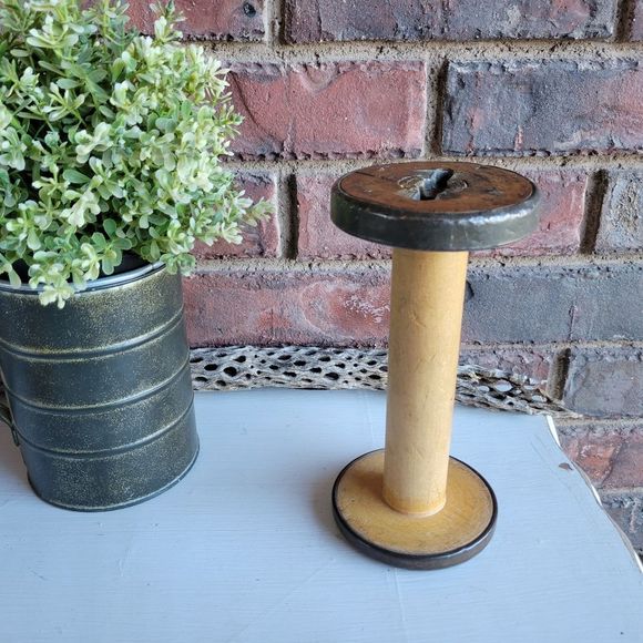 Accents | Antiquewooden Bobbin Textile Mill Spool | Poshmark